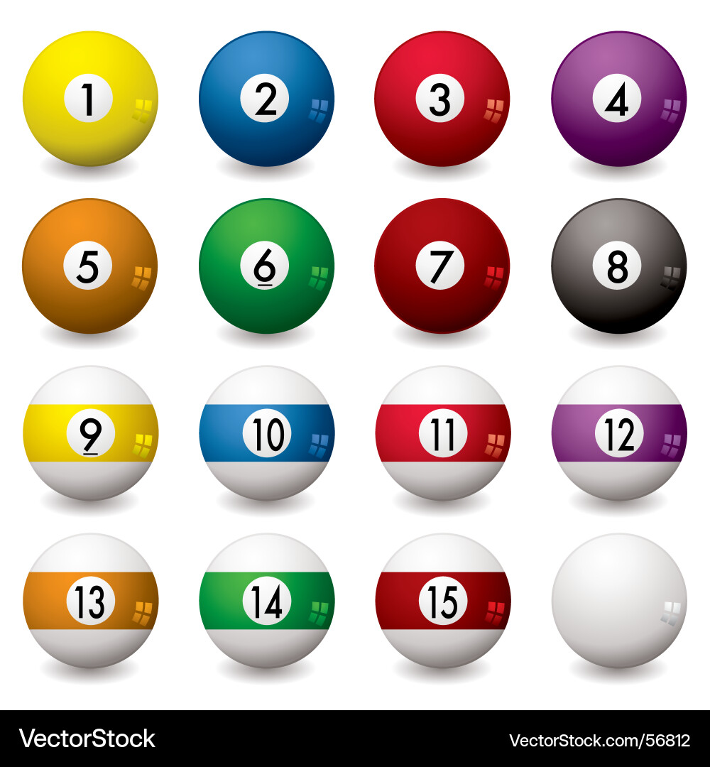 Pool balls Royalty Free Vector Image - VectorStock
