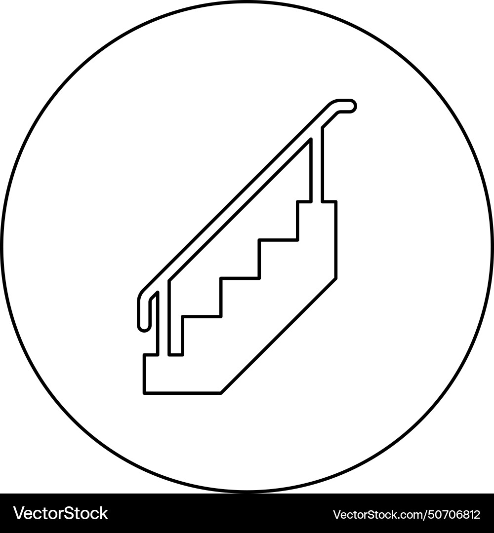 Staircase with railings stairs handrail Royalty Free Vector
