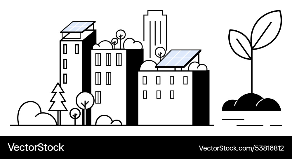 Sustainable urban living with solar-powered Vector Image
