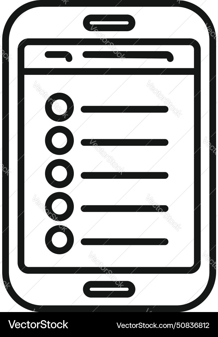 Tablet online policy search icon outline Vector Image