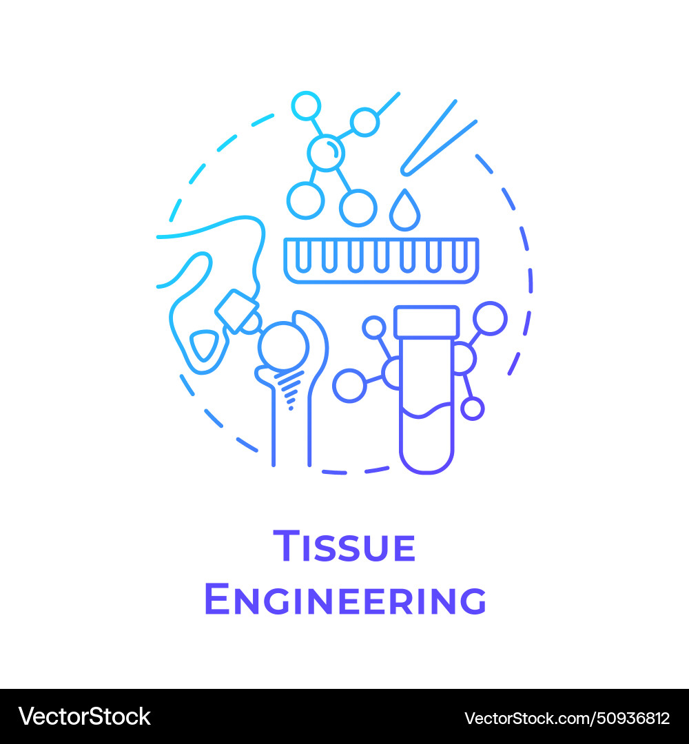 Tissue engineering blue gradient concept icon Vector Image