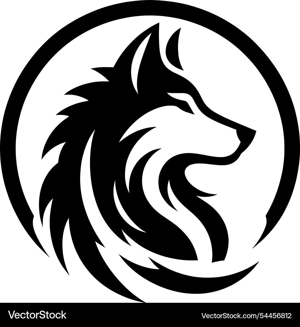 Wolf head logo design Royalty Free Vector Image