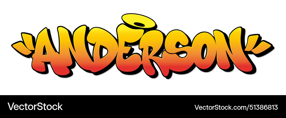 Anderson name in graffiti style Royalty Free Vector Image