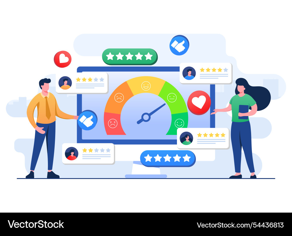 Business people evaluating options and feedbacks Vector Image