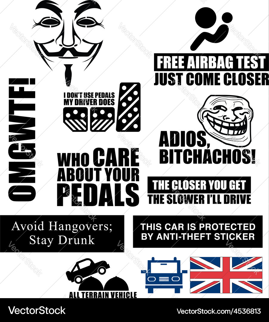 Car-bumper-sticker Royalty Free Vector Image - VectorStock