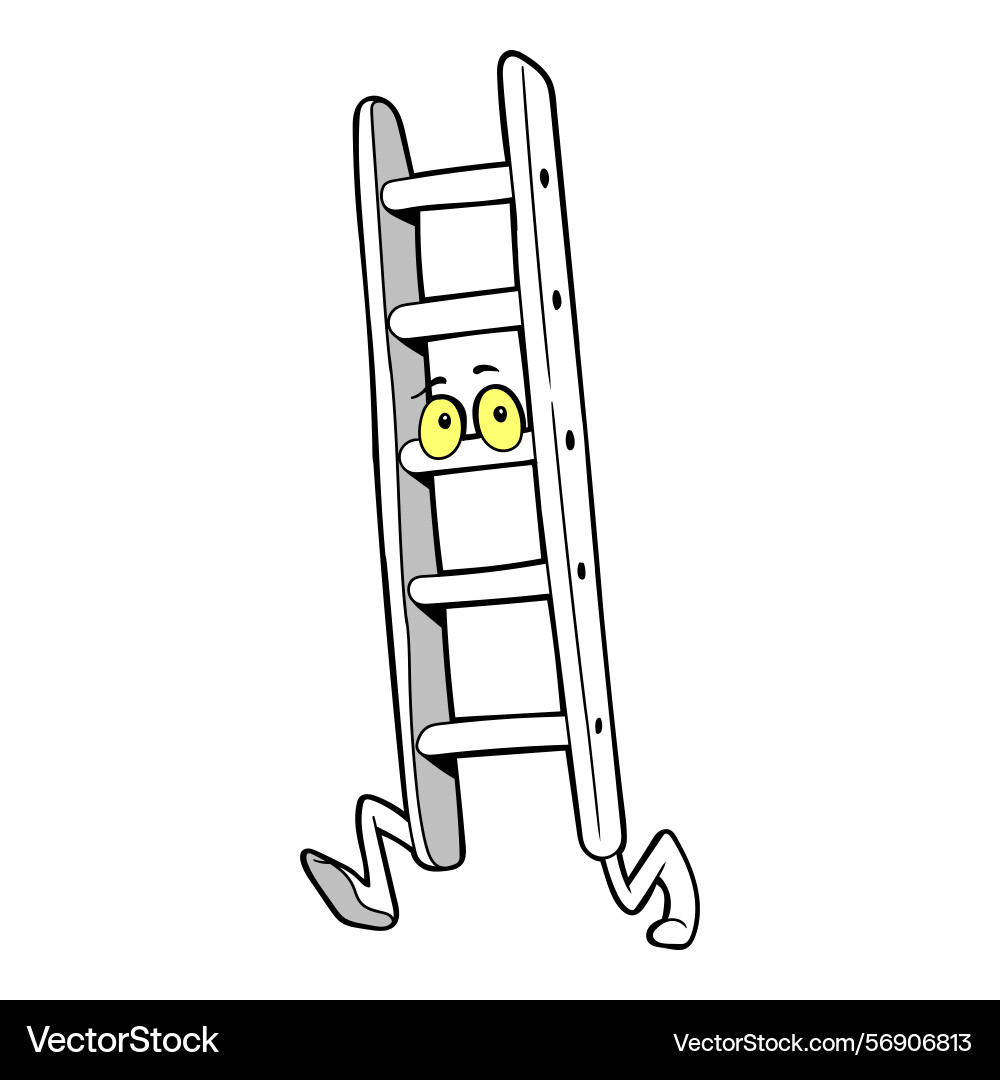Cartoon ladder running Royalty Free Vector Image