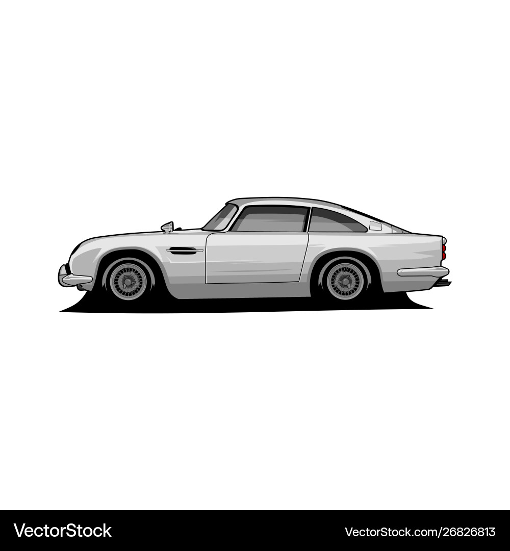 Classic car side view Royalty Free Vector Image