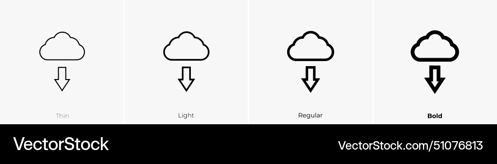 Cloud icon thin light regular and bold style Vector Image