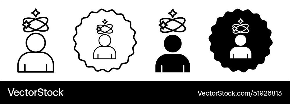 Dizziness icon symbol set collection dizziness Vector Image