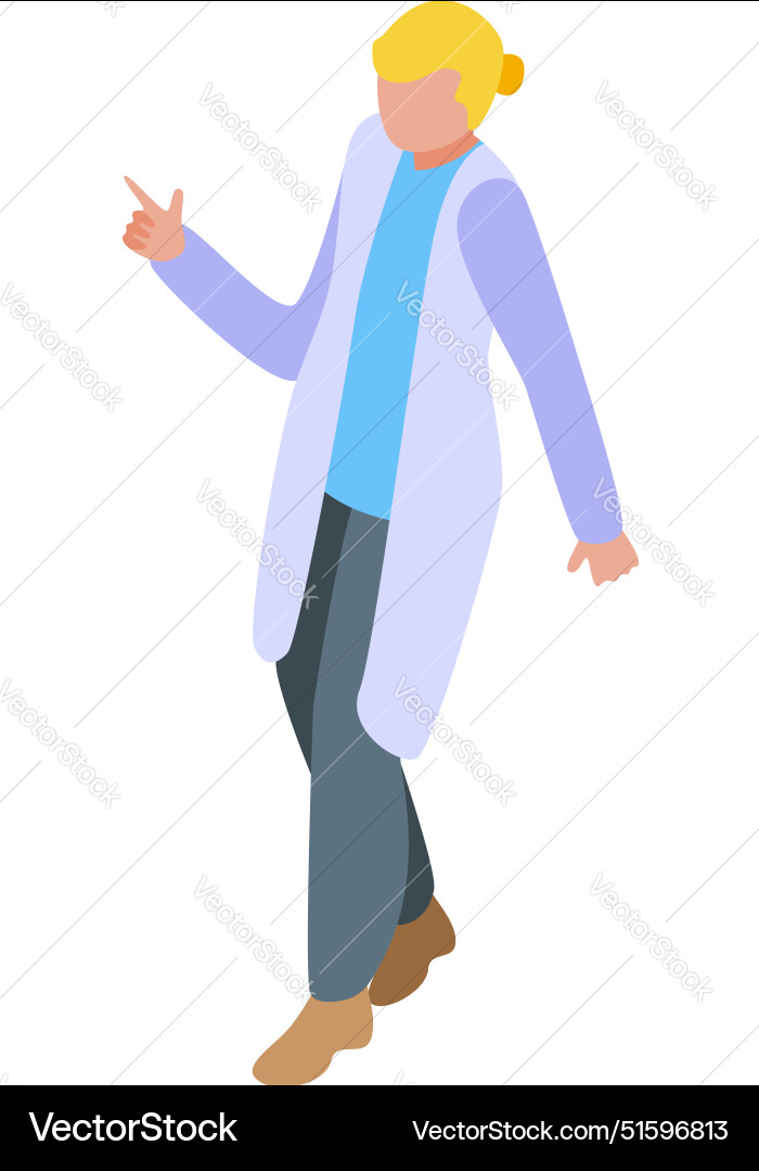 Female doctor explaining something while pointing Vector Image