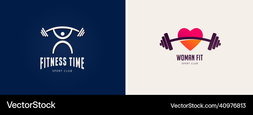 Fitness gym workout and personal trainer logo Vector Image