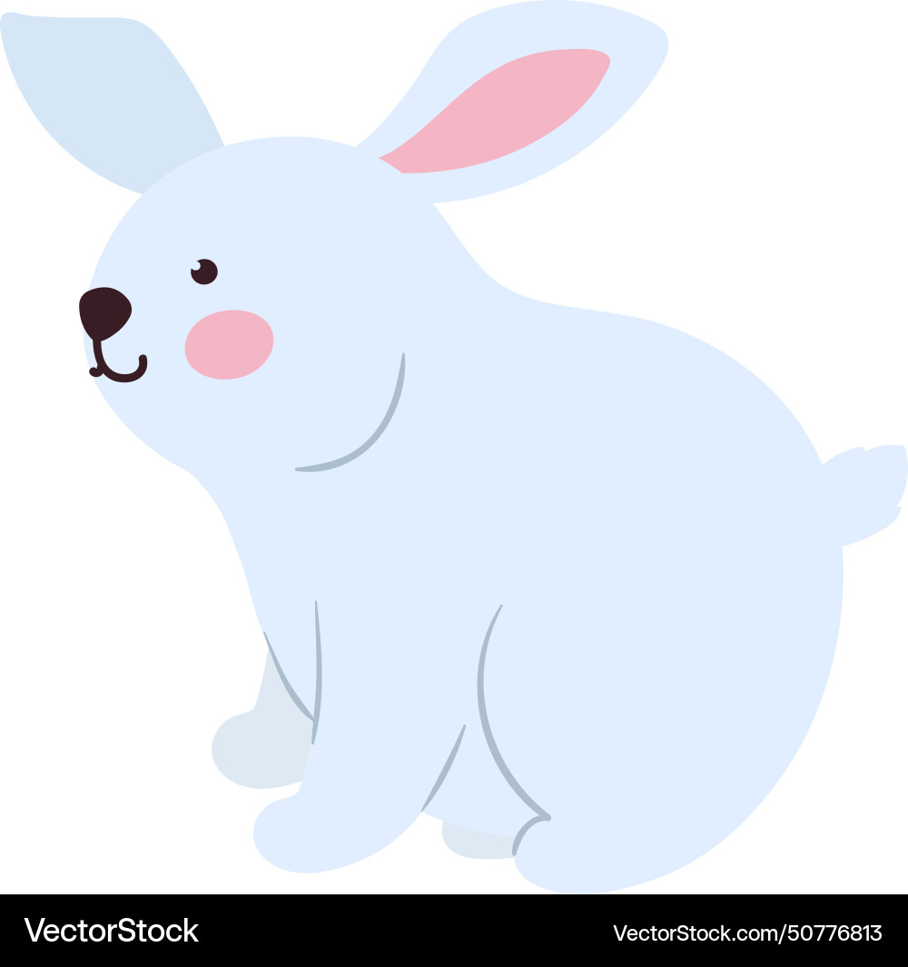 Funny white rabbit cute bunny easter character Vector Image