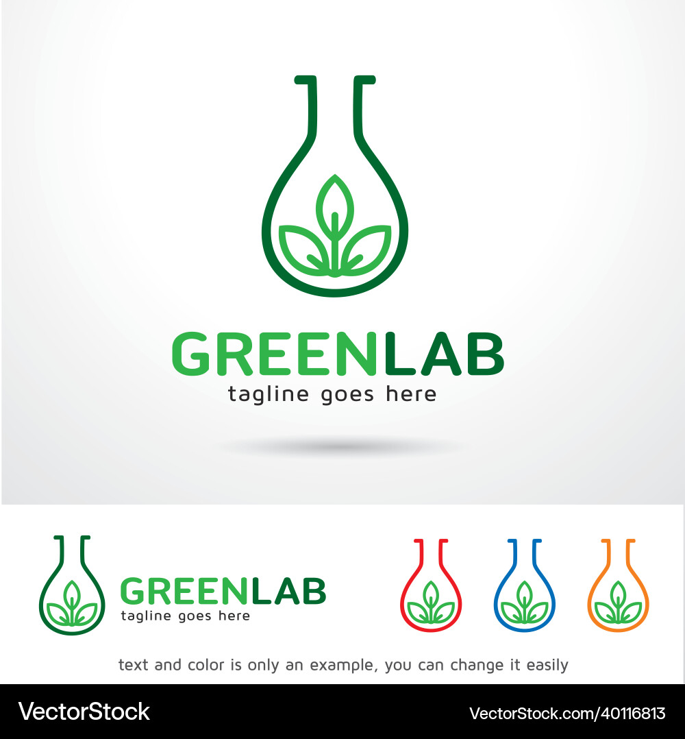 Green lab logo template Royalty Free Vector Image