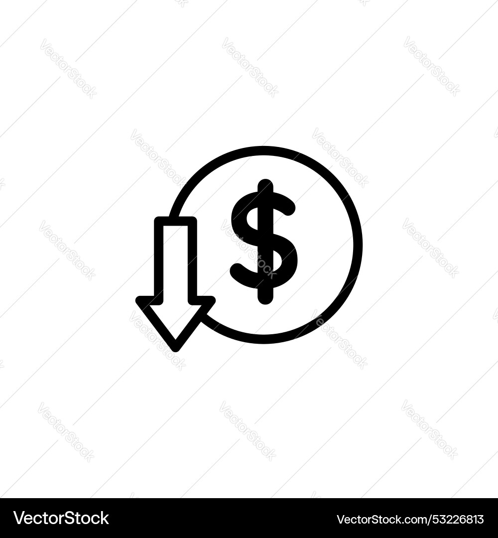 Lower cost icon set reduce price symbol in a back Vector Image