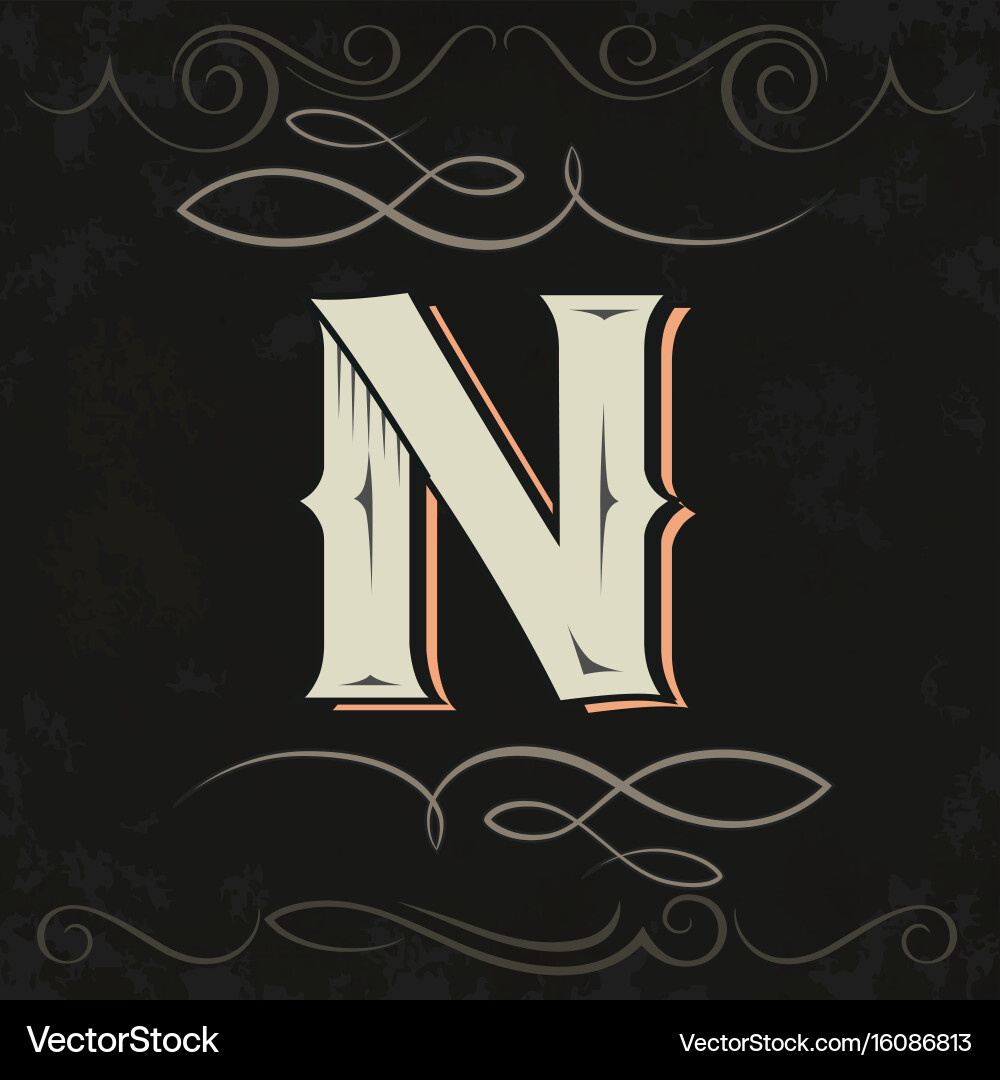 Cursive Letter N Vector Images (37)
