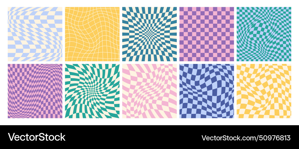 Square psychedelic checkerboards groovy checkered Vector Image Square psychedelic checkerboards groovy checkered Vector Image