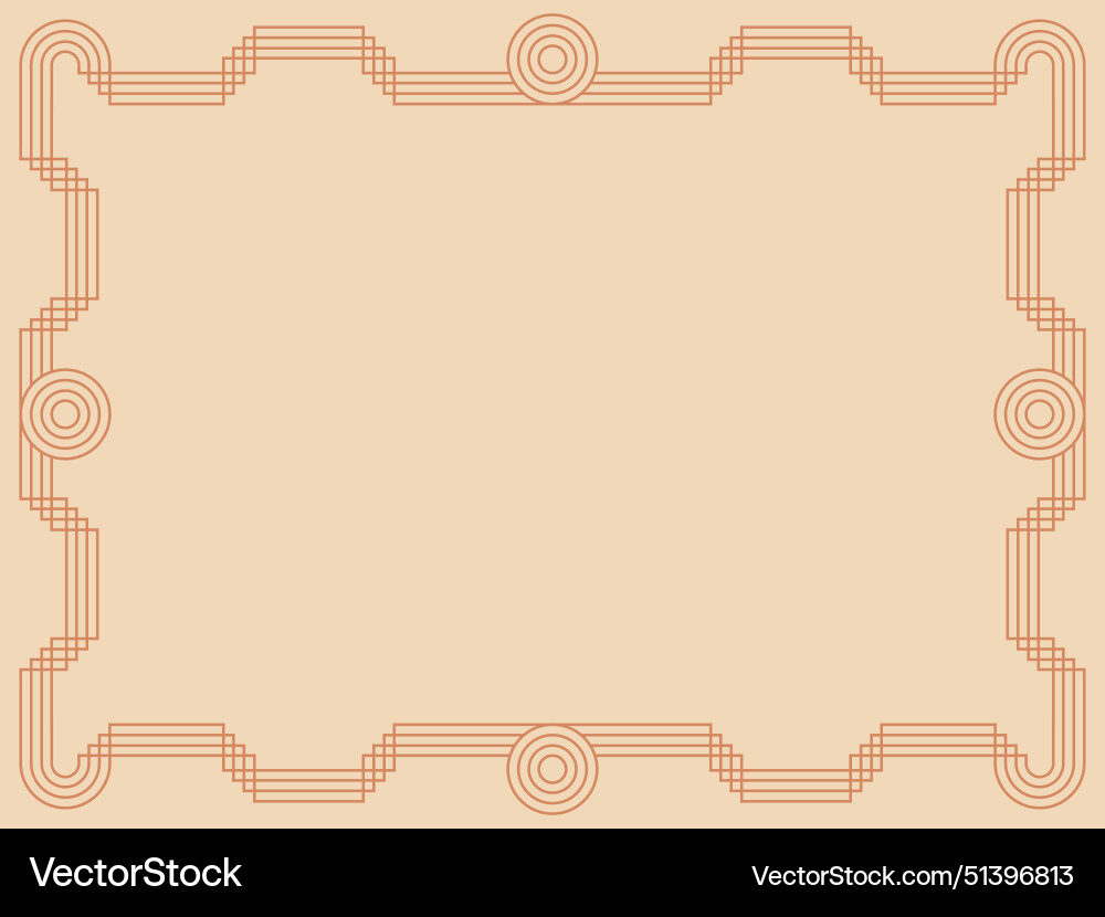 Vintage frame in minimalist style retro Royalty Free Vector