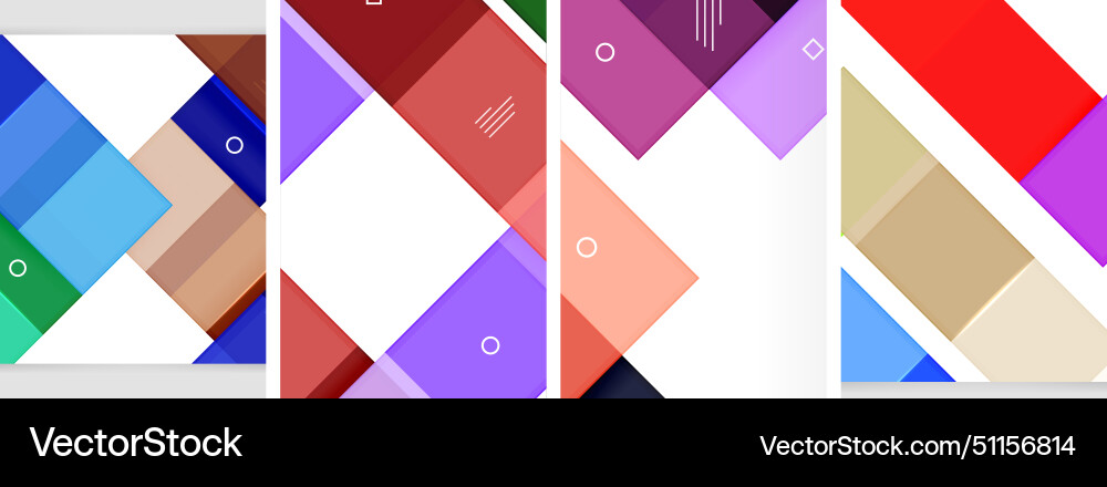 A collage of four different colored squares Vector Image