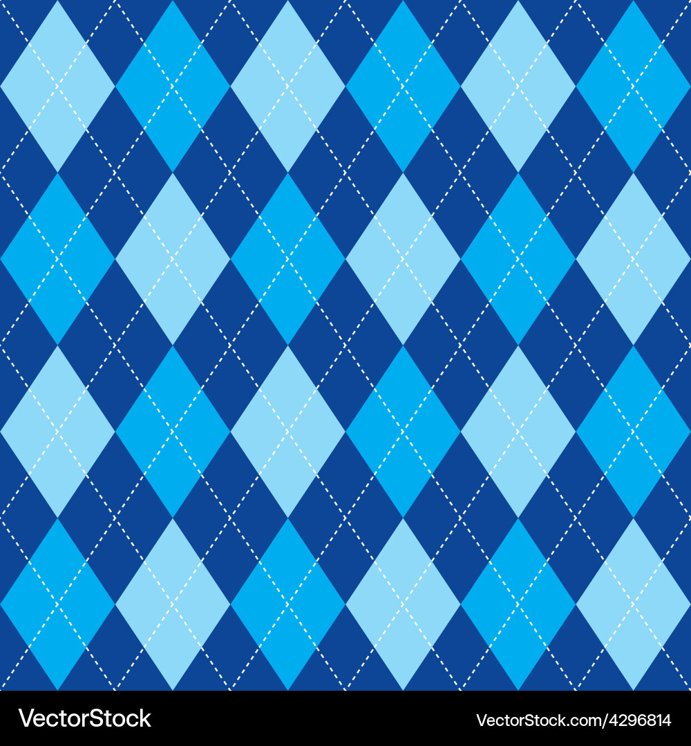 Argyle pattern blue rhombus seamless texture Vector Image