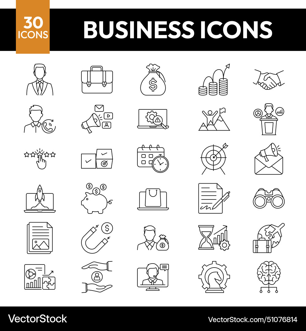 Business icons Royalty Free Vector Image - VectorStock