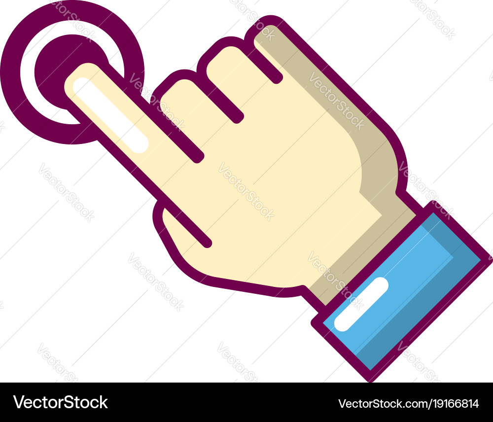 Cursor hand click icon cartoon style Royalty Free Vector
