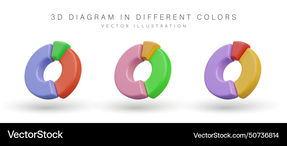 Diagrams in different colors charts blue Vector Image