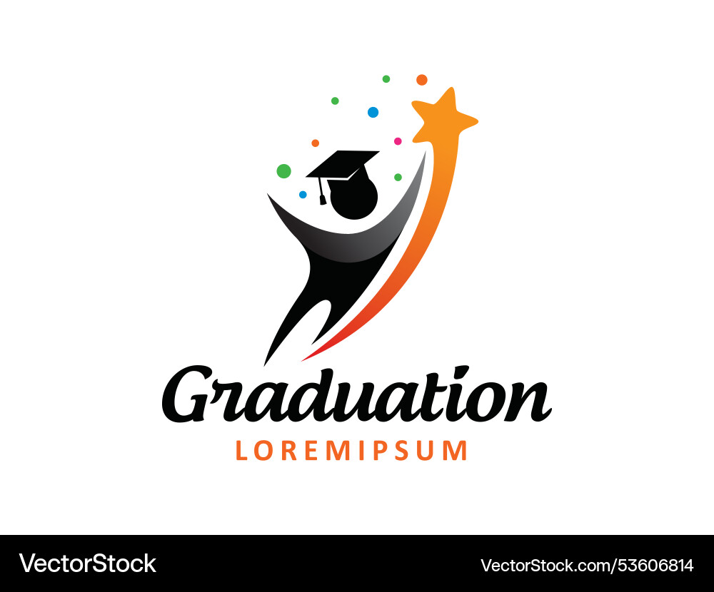 Graduation logo symbol or icon template Royalty Free Vector