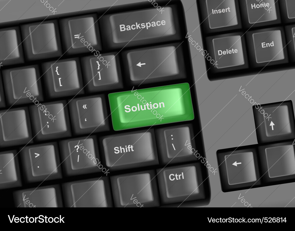 Keyboard with solution Royalty Free Vector Image