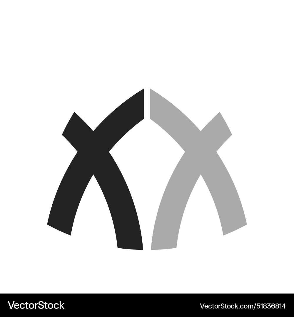 Modern creative xx logo design letter xx icon for Vector Image