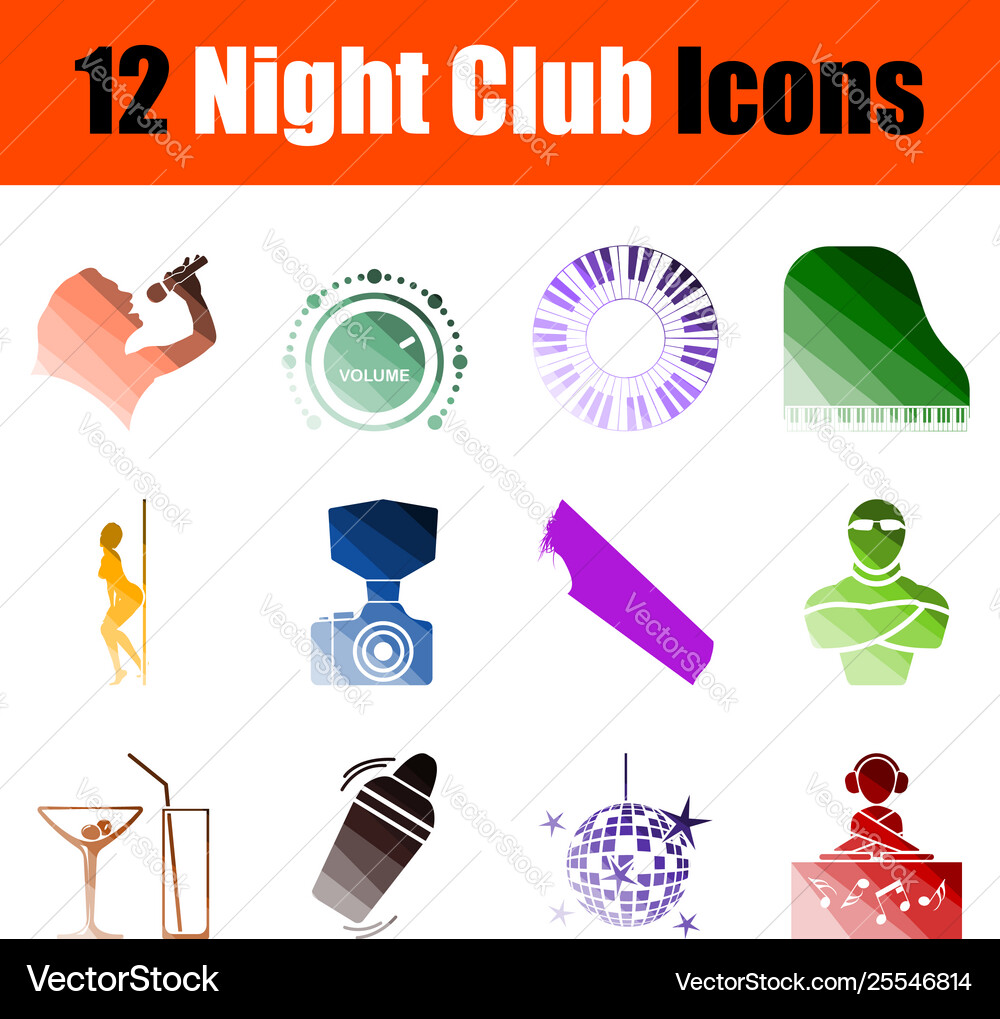 Night club icon set Royalty Free Vector Image - VectorStock