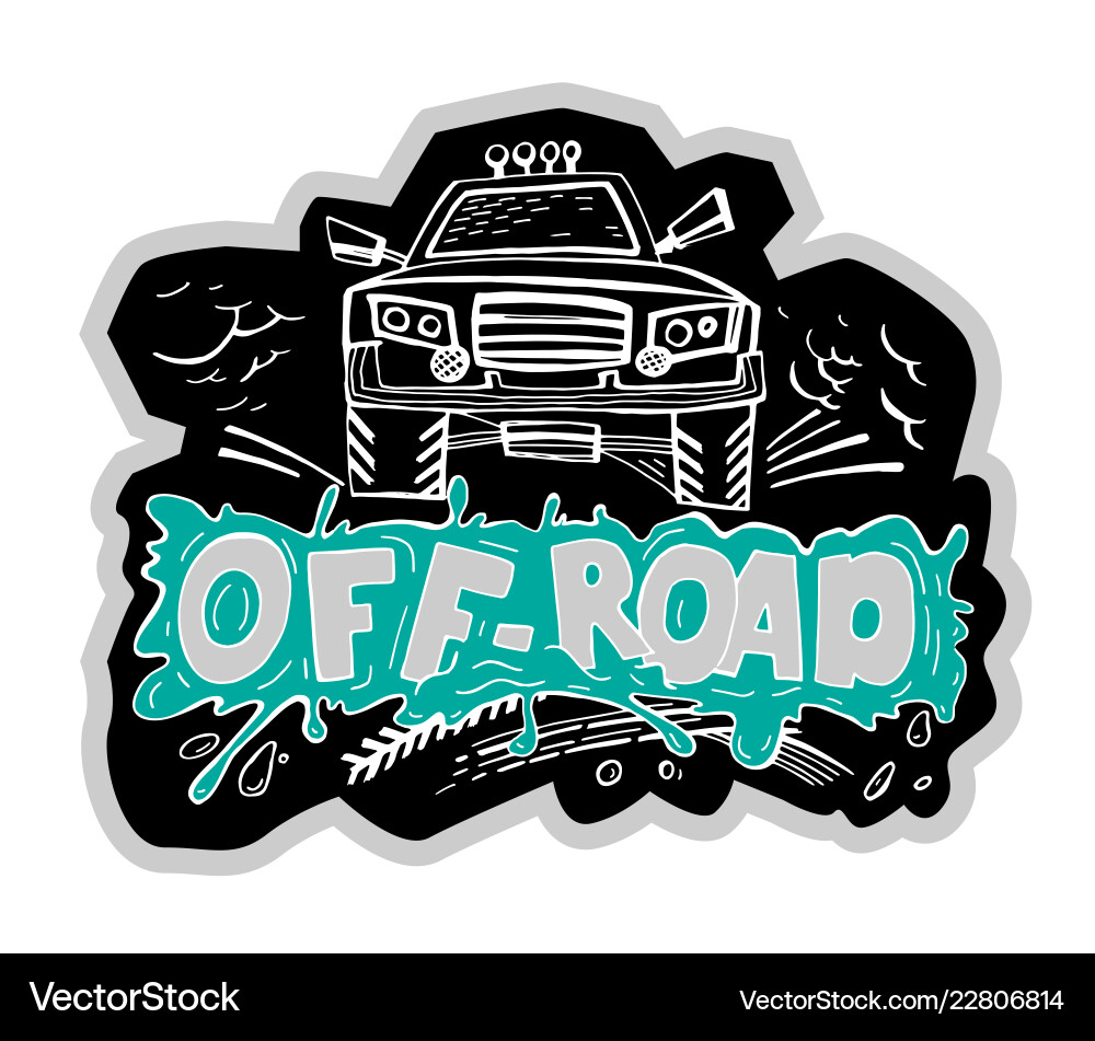 Off road hand drawn lettering Royalty Free Vector Image