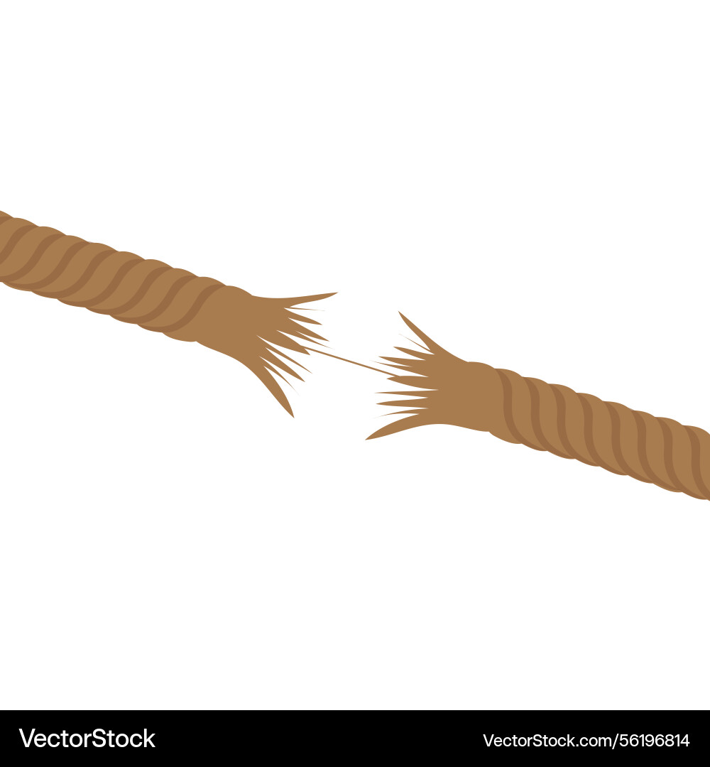 Rope breaks to break Royalty Free Vector Image