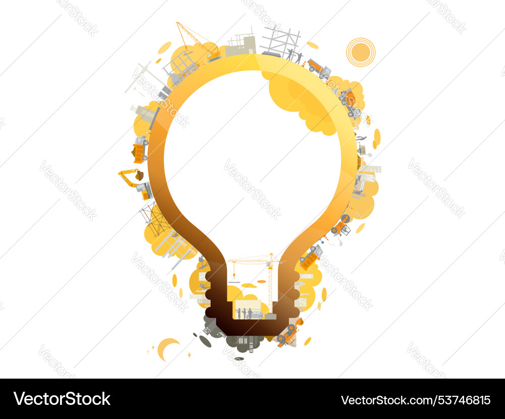 Construction industry a010 with bulb Royalty Free Vector