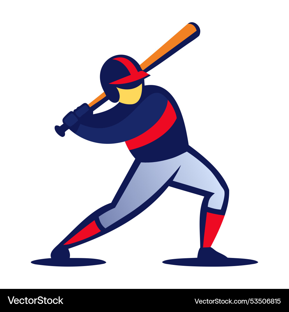 Dynamic baseball player Royalty Free Vector Image