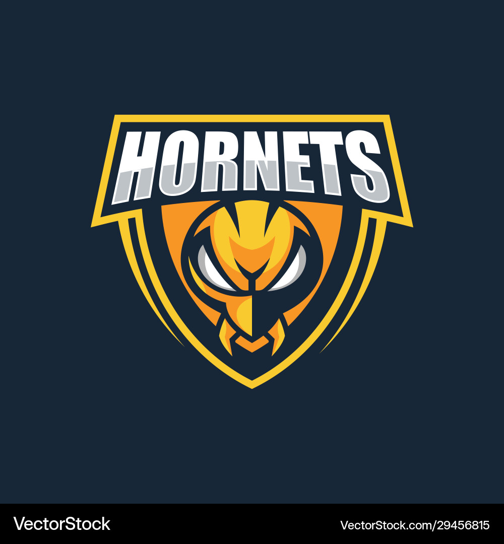 Logo hornets e sports style Royalty Free Vector Image