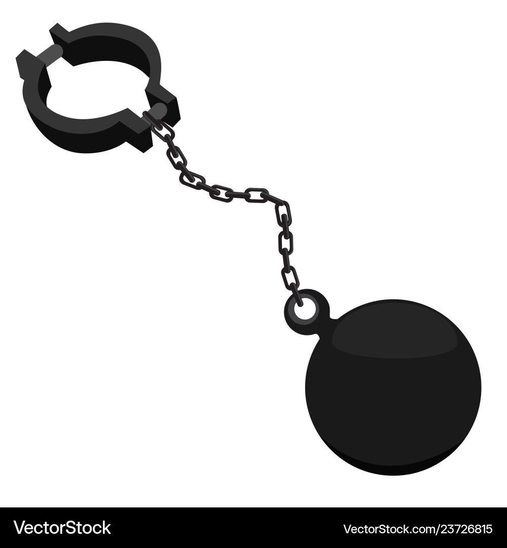 Prison Ball and Chain Icon Royalty Free Vector Image