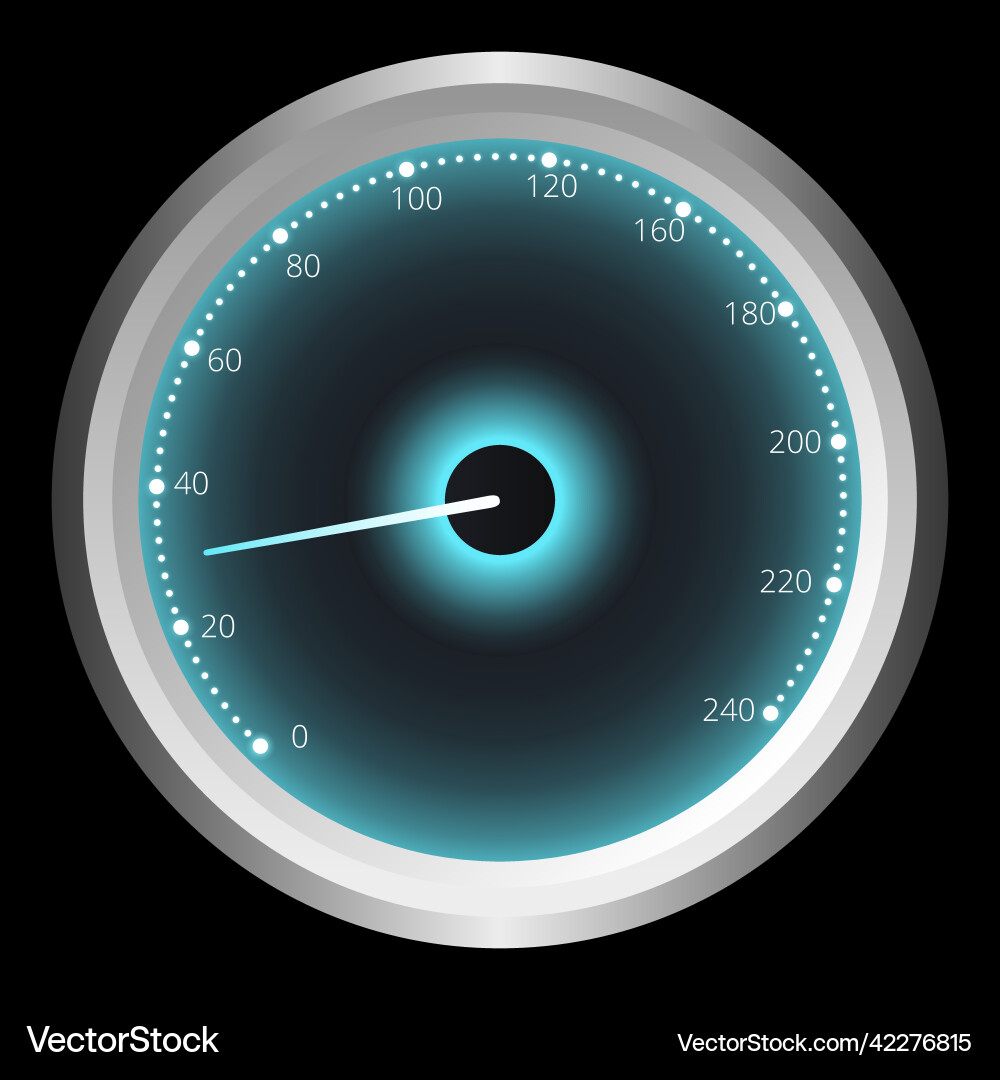 Realistic car dashboard speedometer speed measure Vector Image