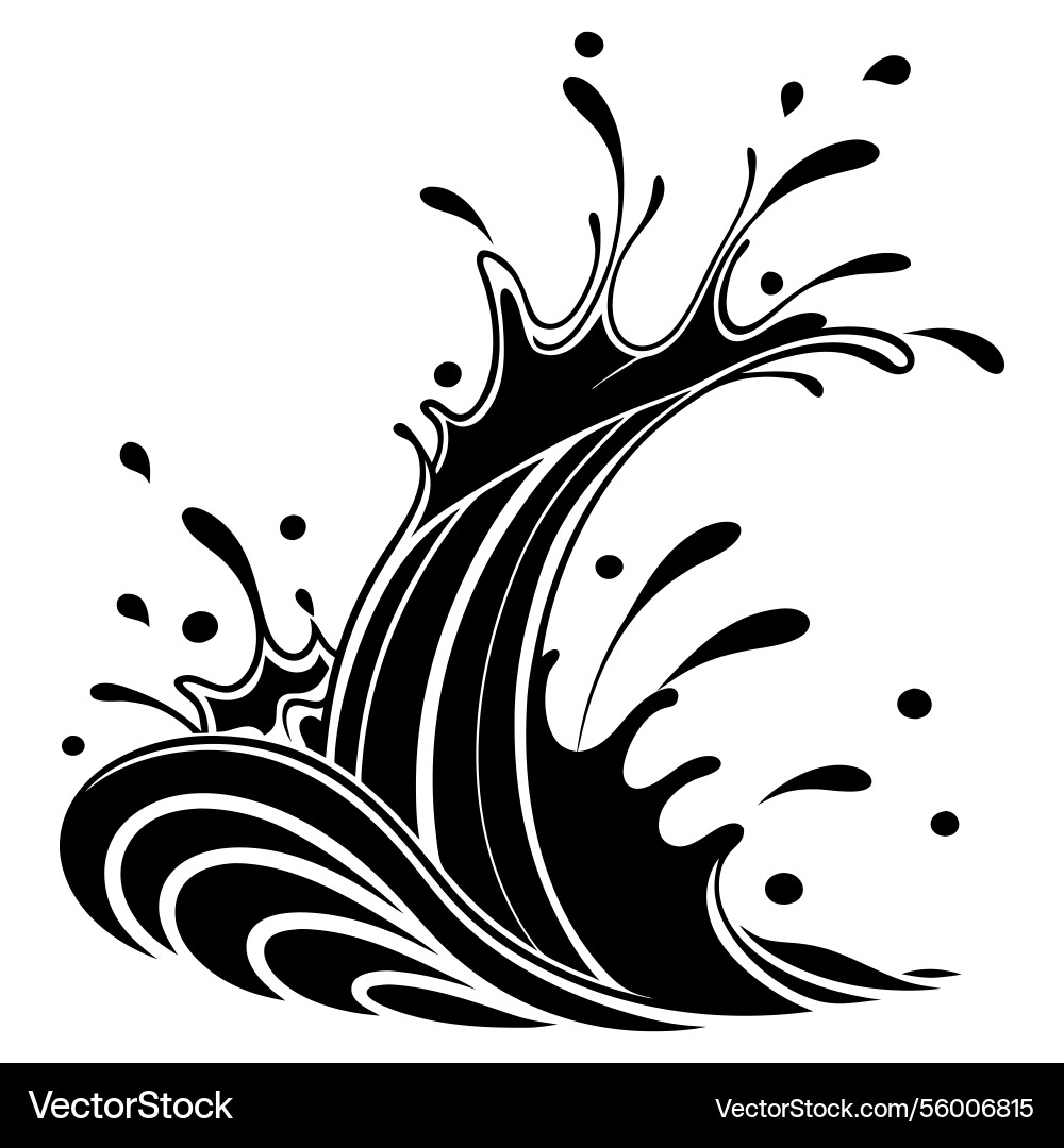 Stylized water splash with solid colors Royalty Free Vector