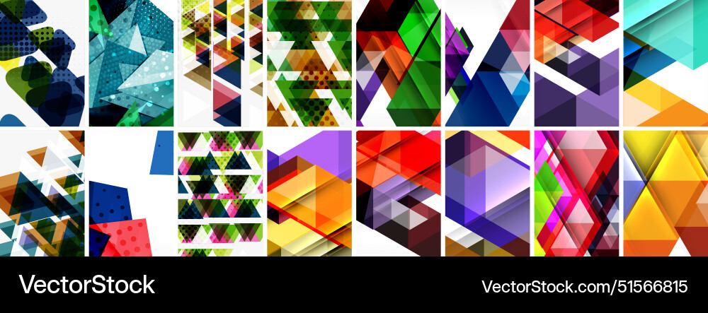 Triangles and circles abstract shapes templates Vector Image