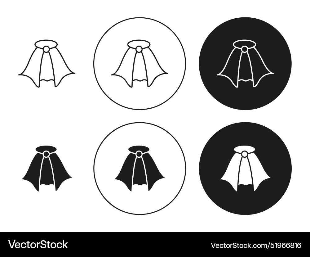 Cape line logo art icon mark outline drawing Vector Image