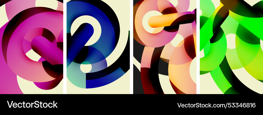 Circle geometric abstract posters Royalty Free Vector Image