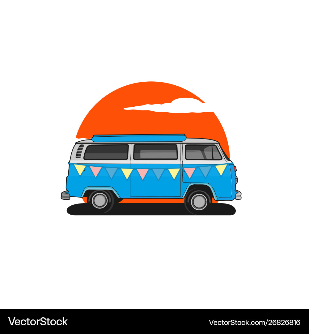 Classic van Royalty Free Vector Image - VectorStock
