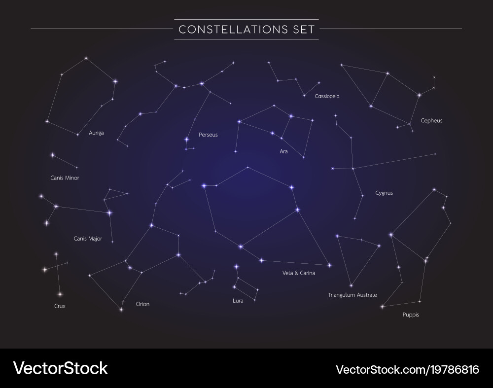 Constellation set (19786816) – Royalty-Free Vector | VectorStock