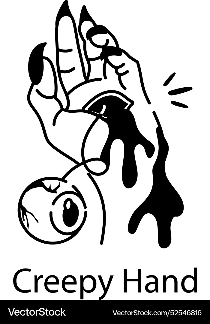 Creepy hand Royalty Free Vector Image - VectorStock