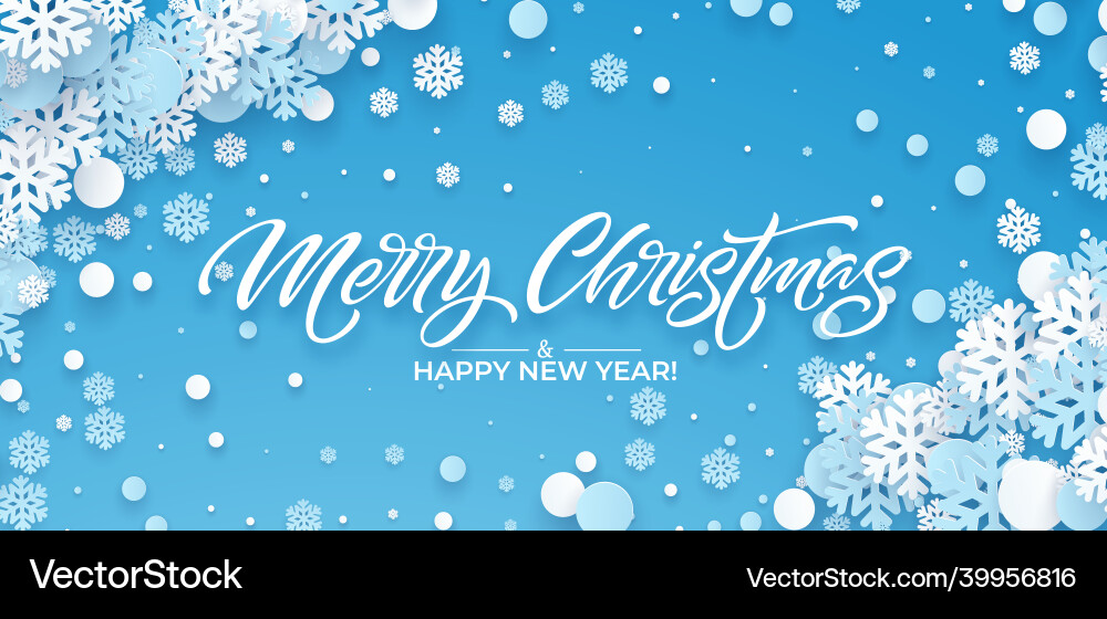 Festive Blue Christmas Snowflakes Background – Royalty-Free Vector ...