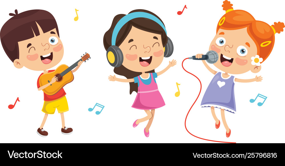 Kids Playing Musical Instruments Royalty Free Vector Image