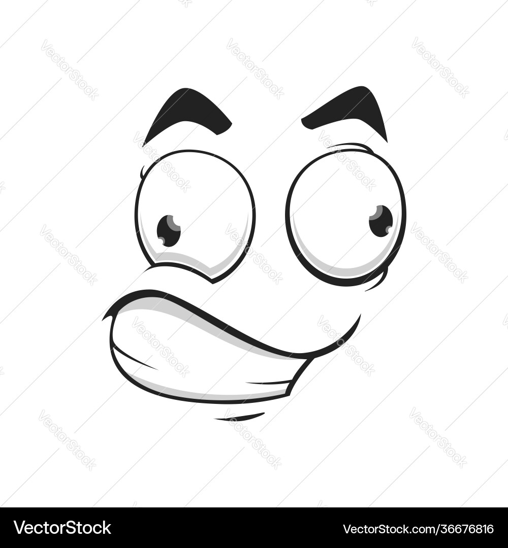 Slanted Eyes, Tight Smile Face Royalty Free Vector Image
