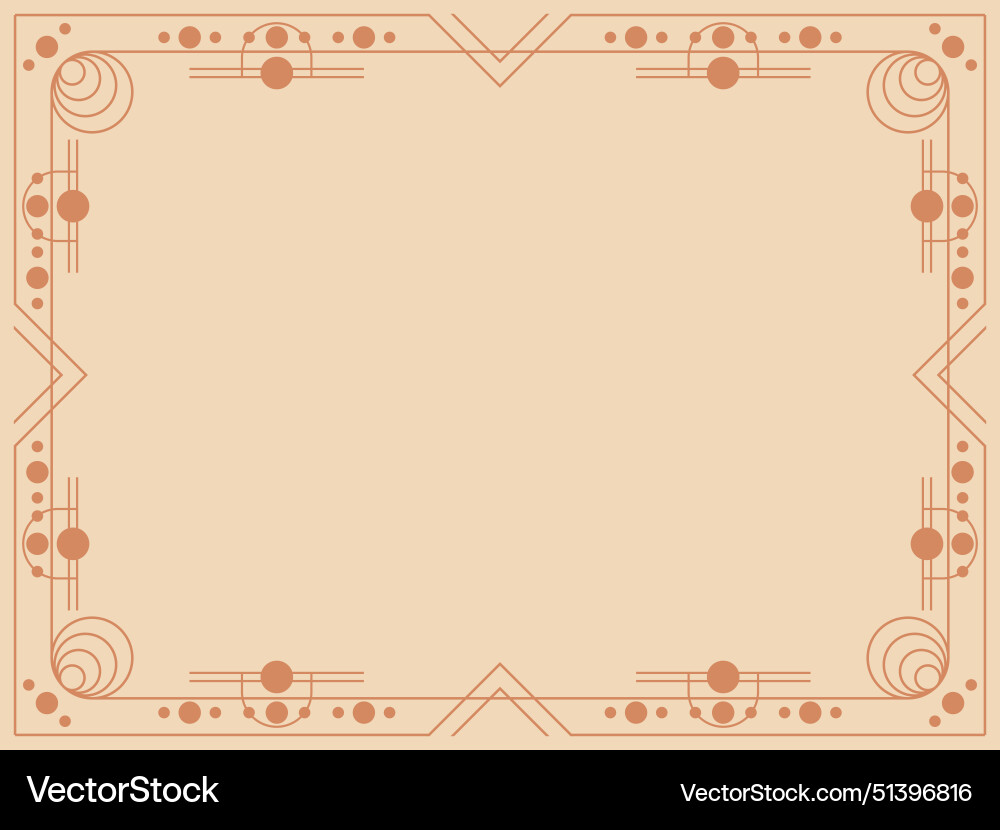 Vintage frame in minimalist style retro Royalty Free Vector