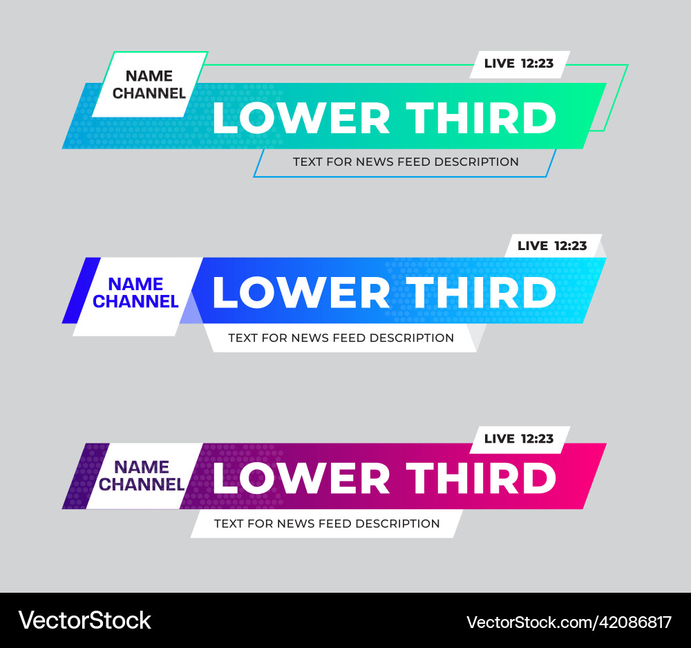 Diagonal Colored Lower Thirds Royalty Free Vector Image