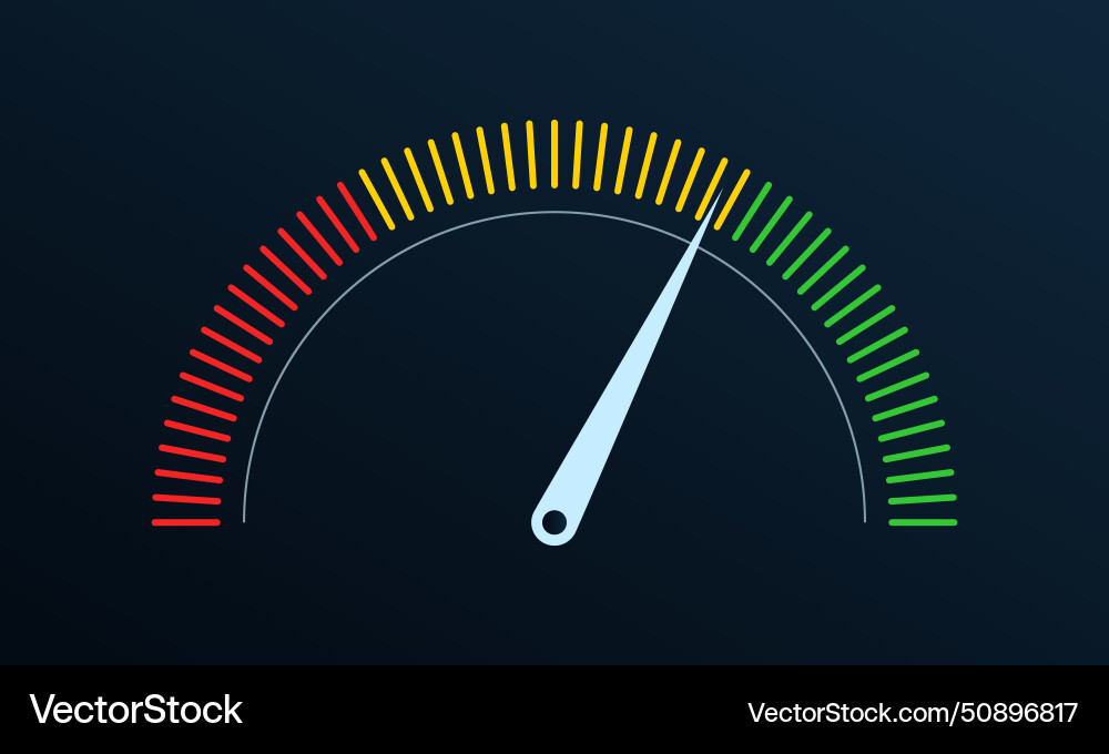 Gauge or meter indicator speedometer icon with Vector Image